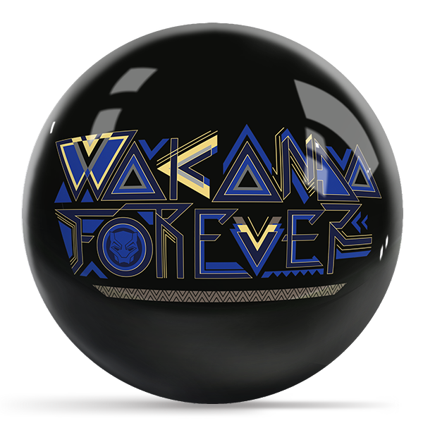 Marvel - Avengers Black Panther Wakanda Forever Logos OTB Bowling Ball ...